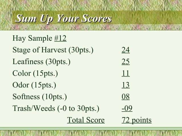 Evaluating Hay Quality | PPT