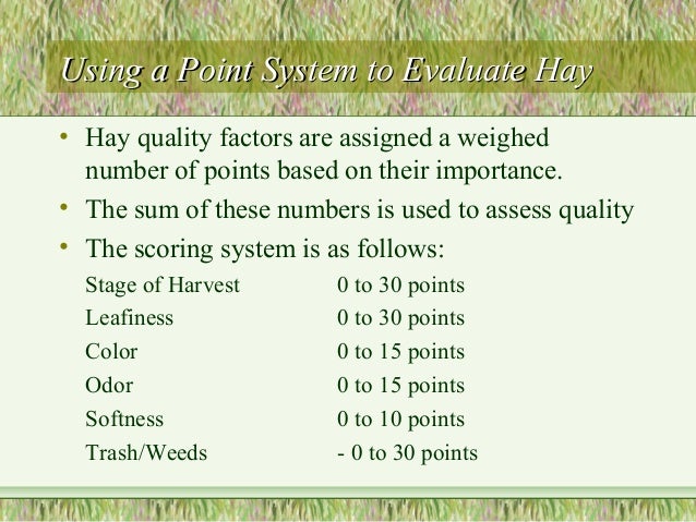 Evaluating Hay Quality