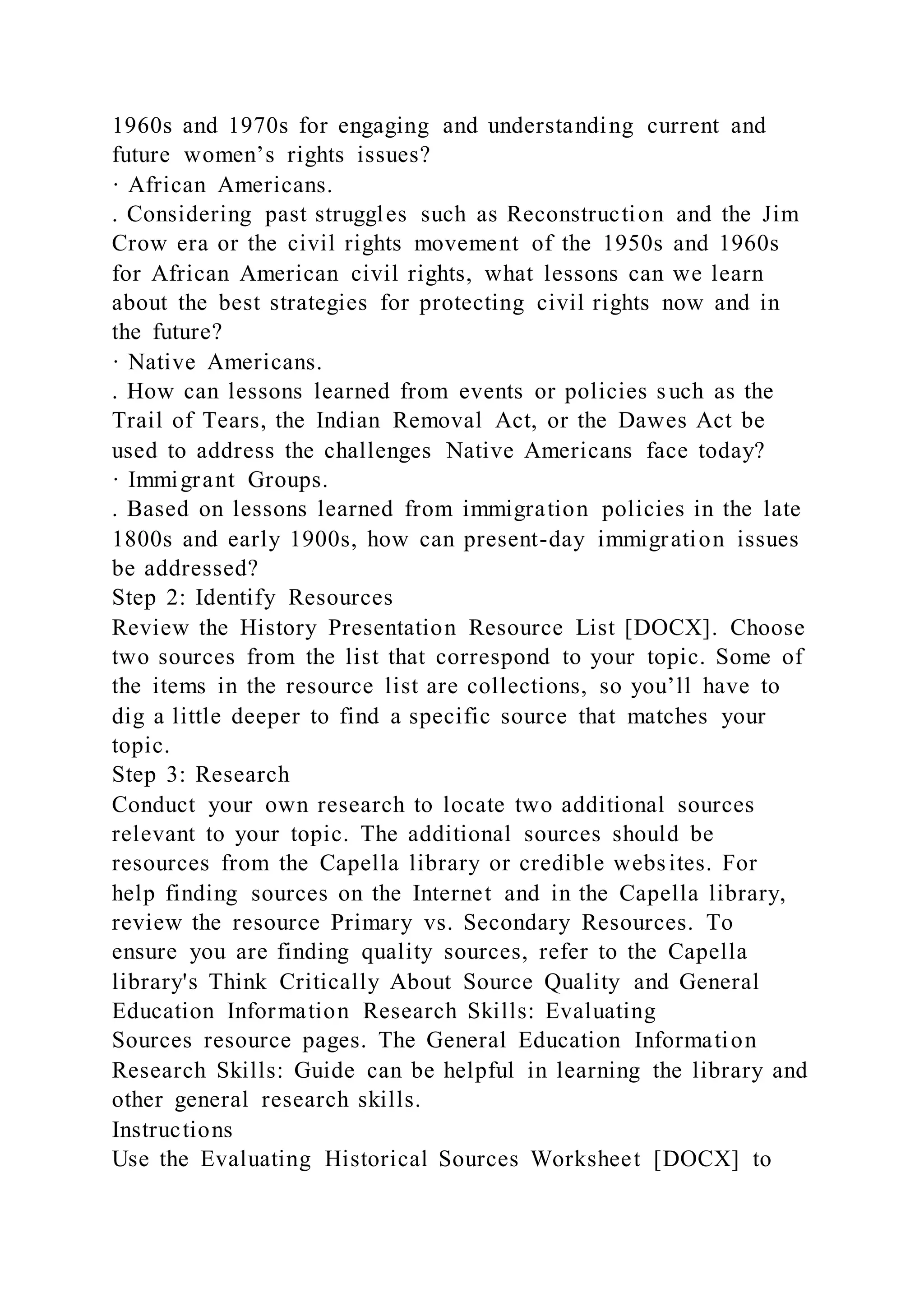 Evaluating Historical Sources WorksheetUse the four sources (two | DOCX