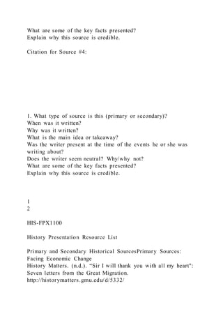 Evaluating Historical Sources WorksheetUse the four sources (two | DOCX