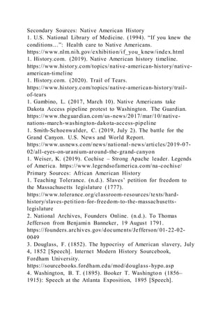 Evaluating Historical Sources WorksheetUse the four sources (two | DOCX