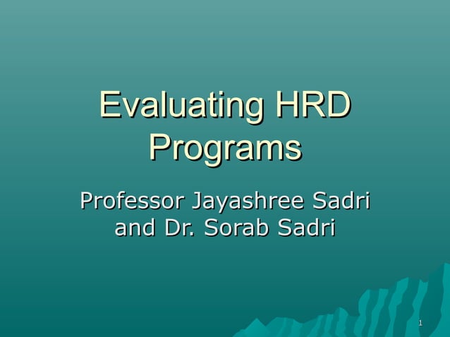 Evaluating hrd interventions | PPT