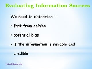 Evaluating Information Sources | PPTX