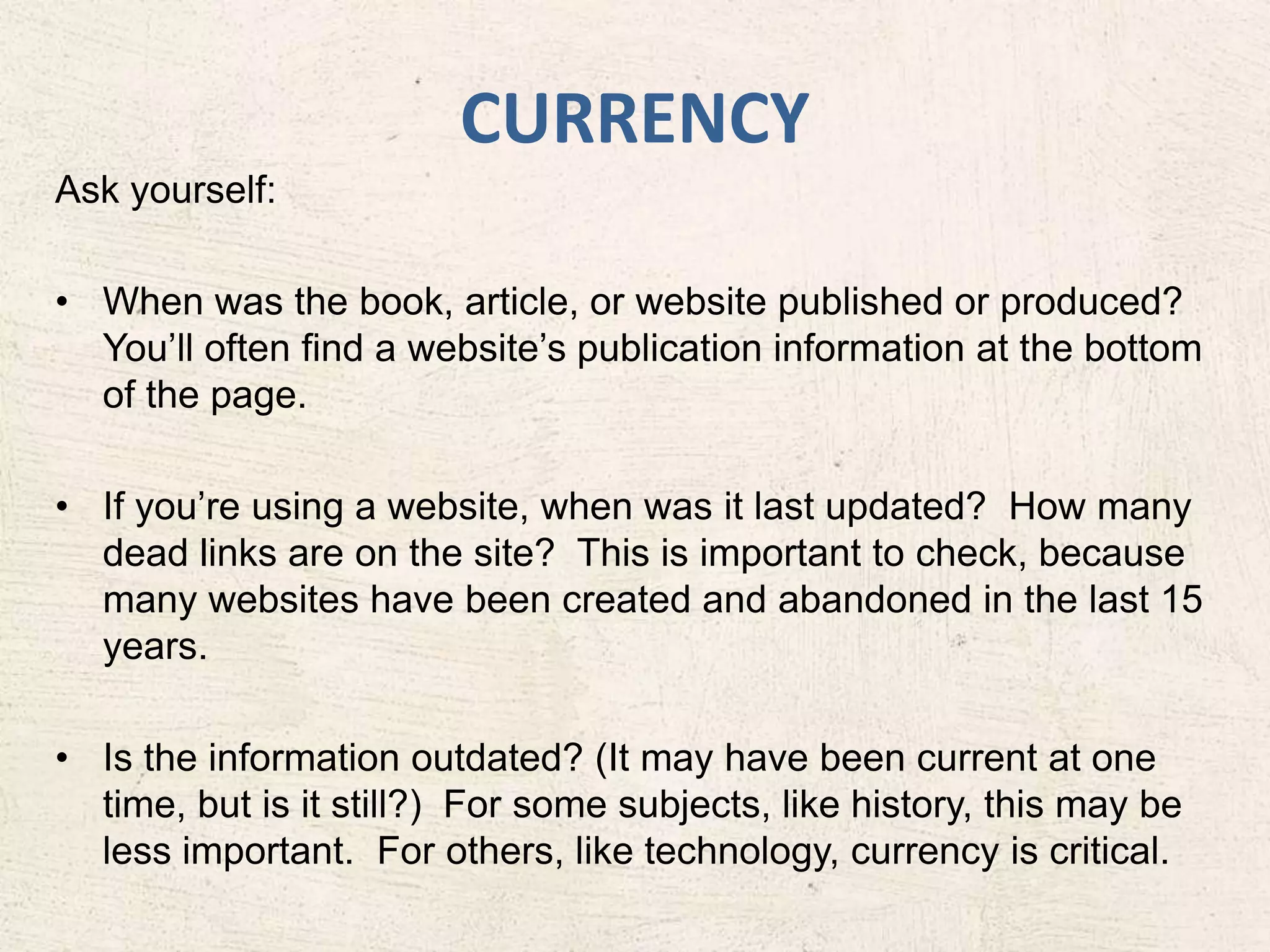 Evaluating Information Sources | PPTX
