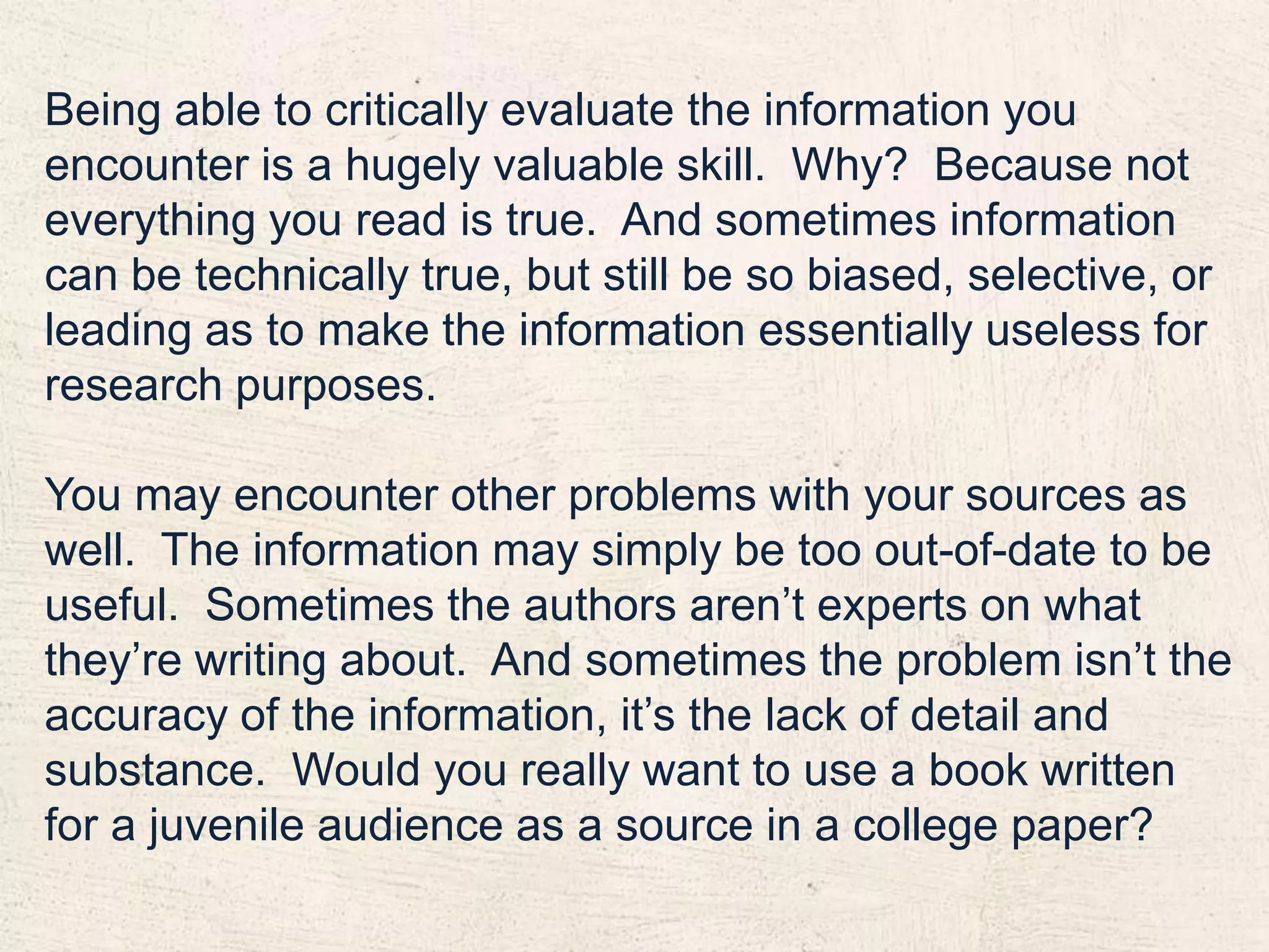 Evaluating Information Sources | PPTX