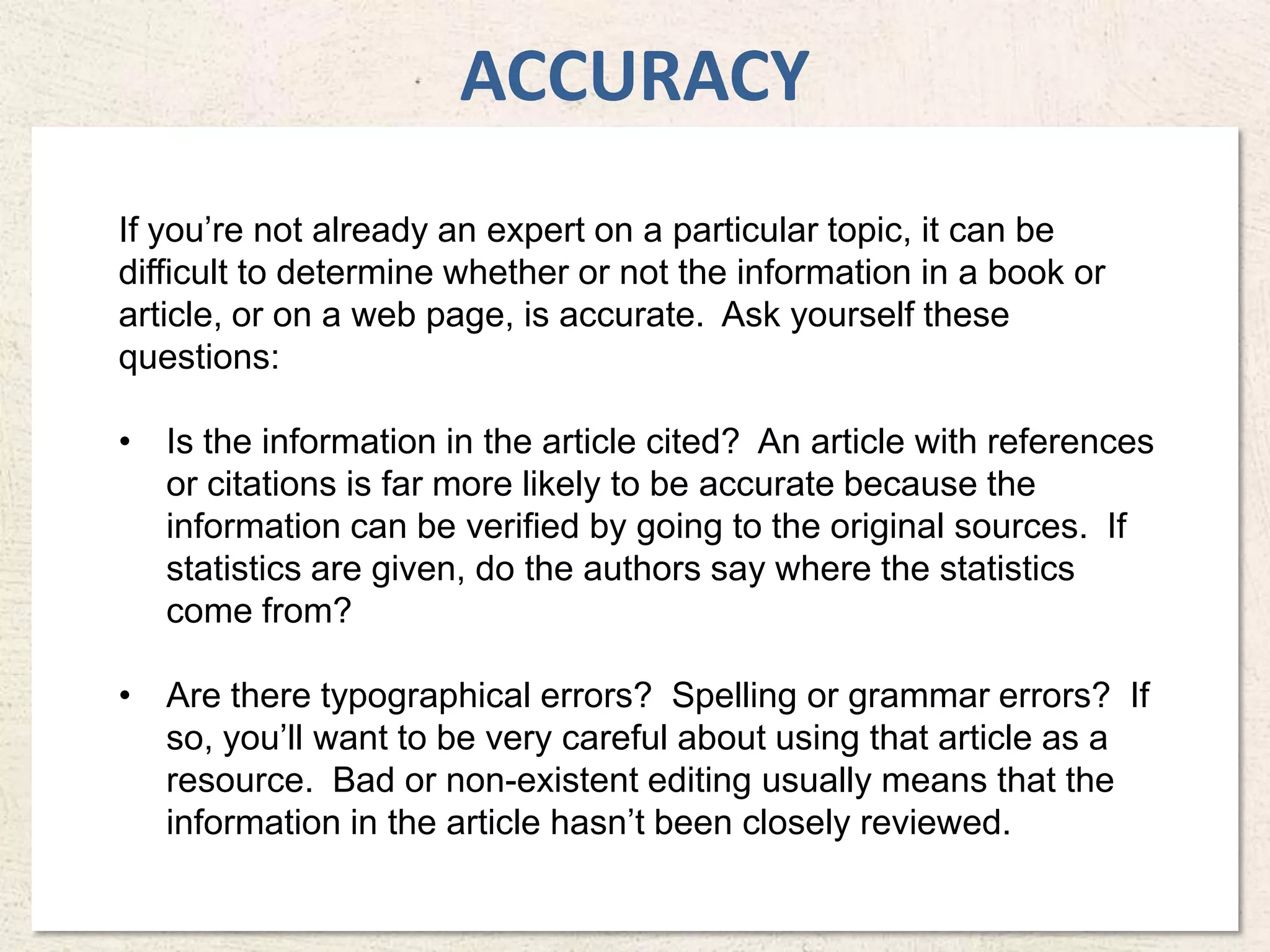 Evaluating Information Sources Pptx