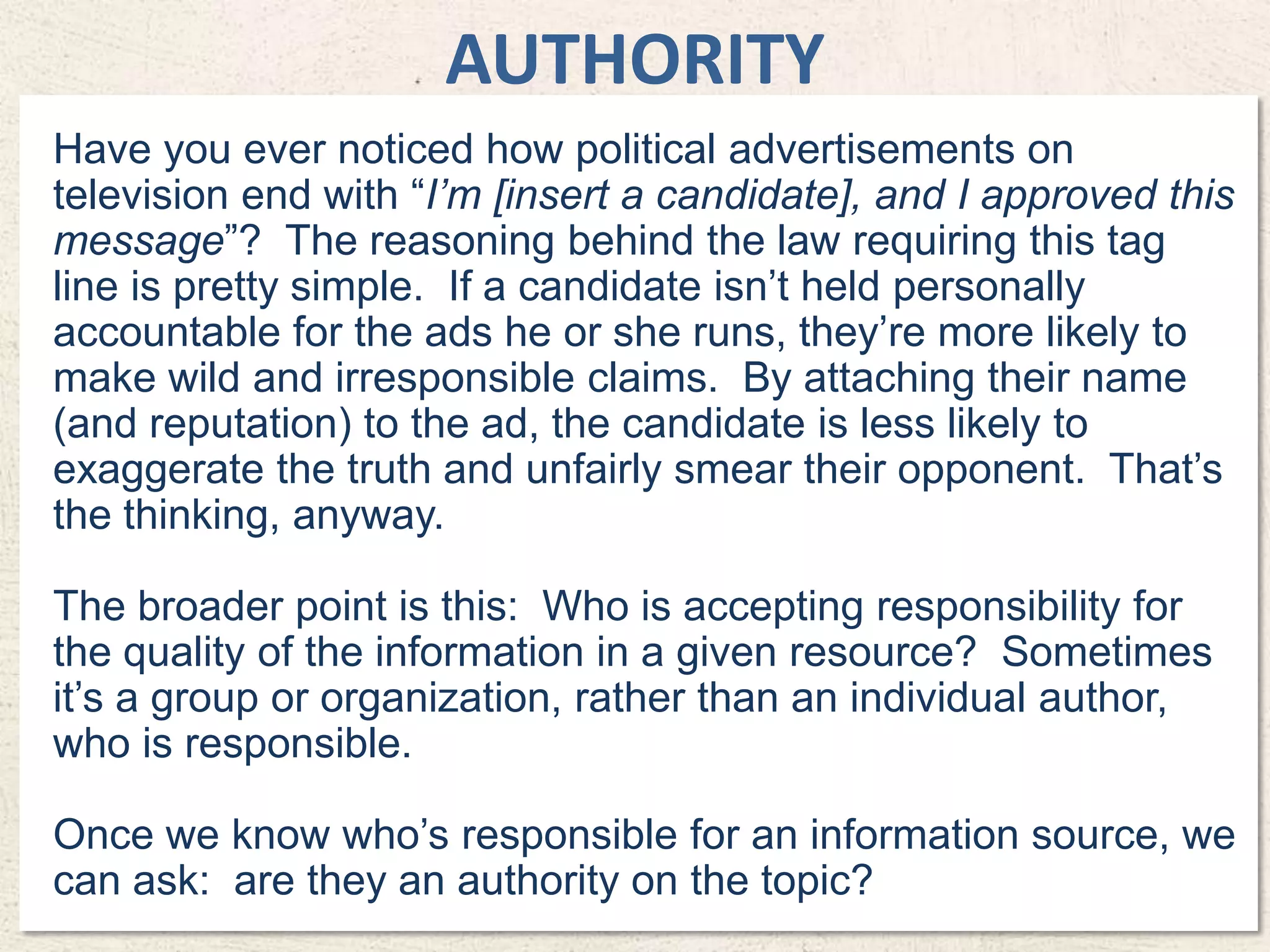 Evaluating Information Sources Pptx