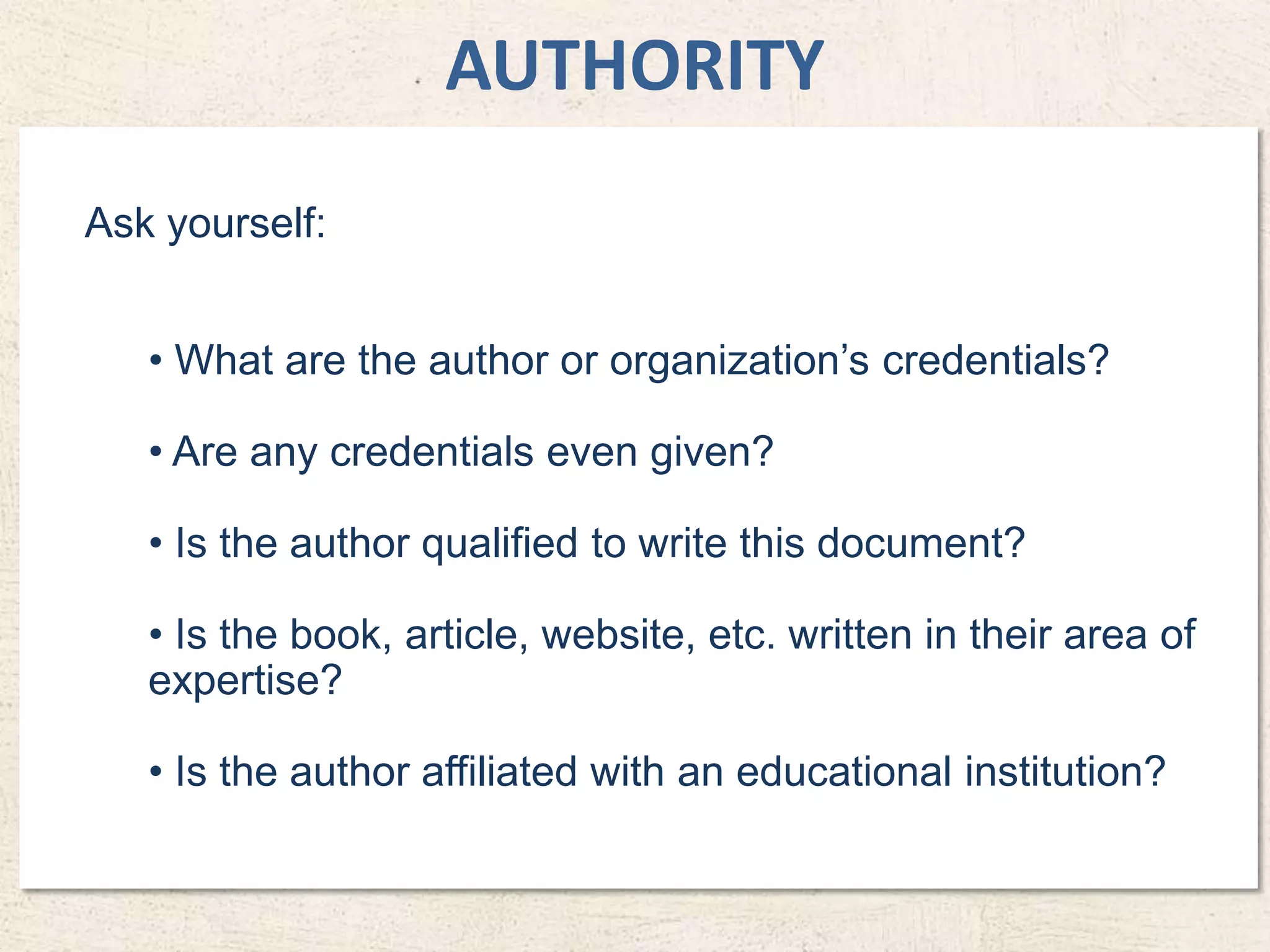 Evaluating Information Sources Pptx