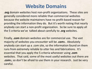 Evaluating Information Sources | PPTX