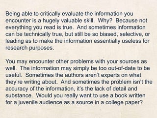 Evaluating Information Sources | PPTX