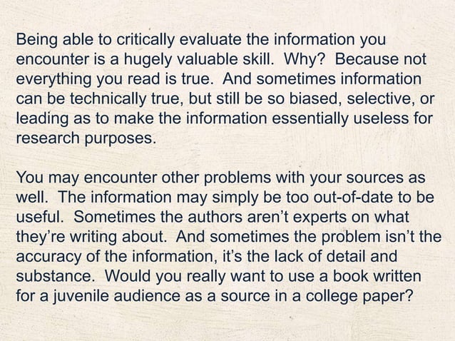 Evaluating Information Sources | PPTX
