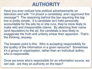 Evaluating Information Sources | PPTX