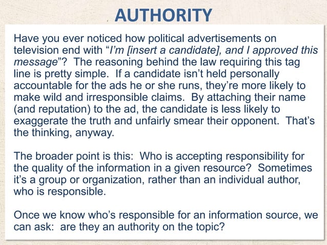 Evaluating Information Sources | PPTX