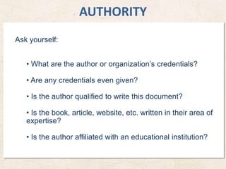 Evaluating Information Sources | PPTX