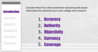 Evaluating Webpages | PPTX