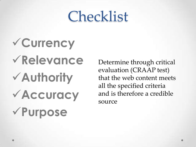 Evaluating Information Sources | PPTX