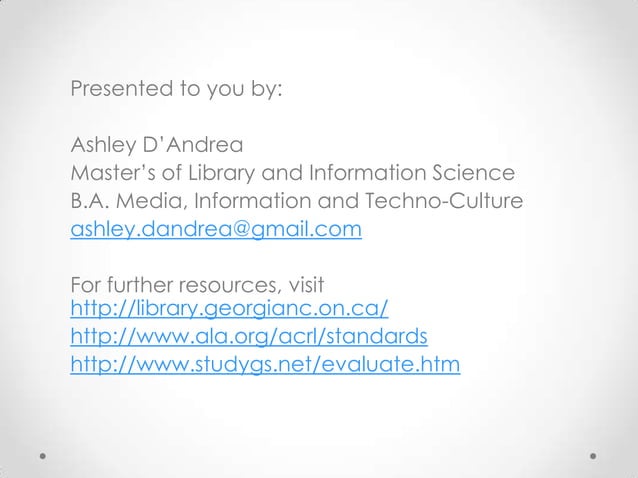 Evaluating Information Sources | PPTX