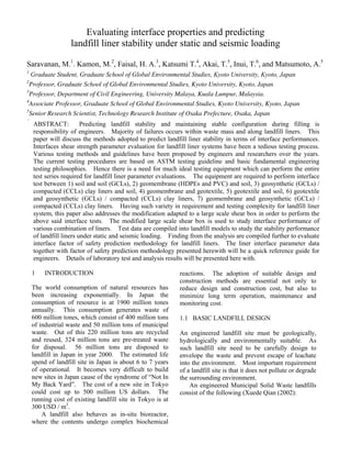Evaluating Interface Properties and Predicting Landfill Liner Stability ...