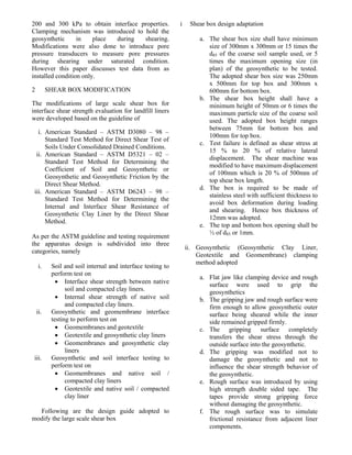 Evaluating Interface Properties of Geomembrane and Compacted Clay ...