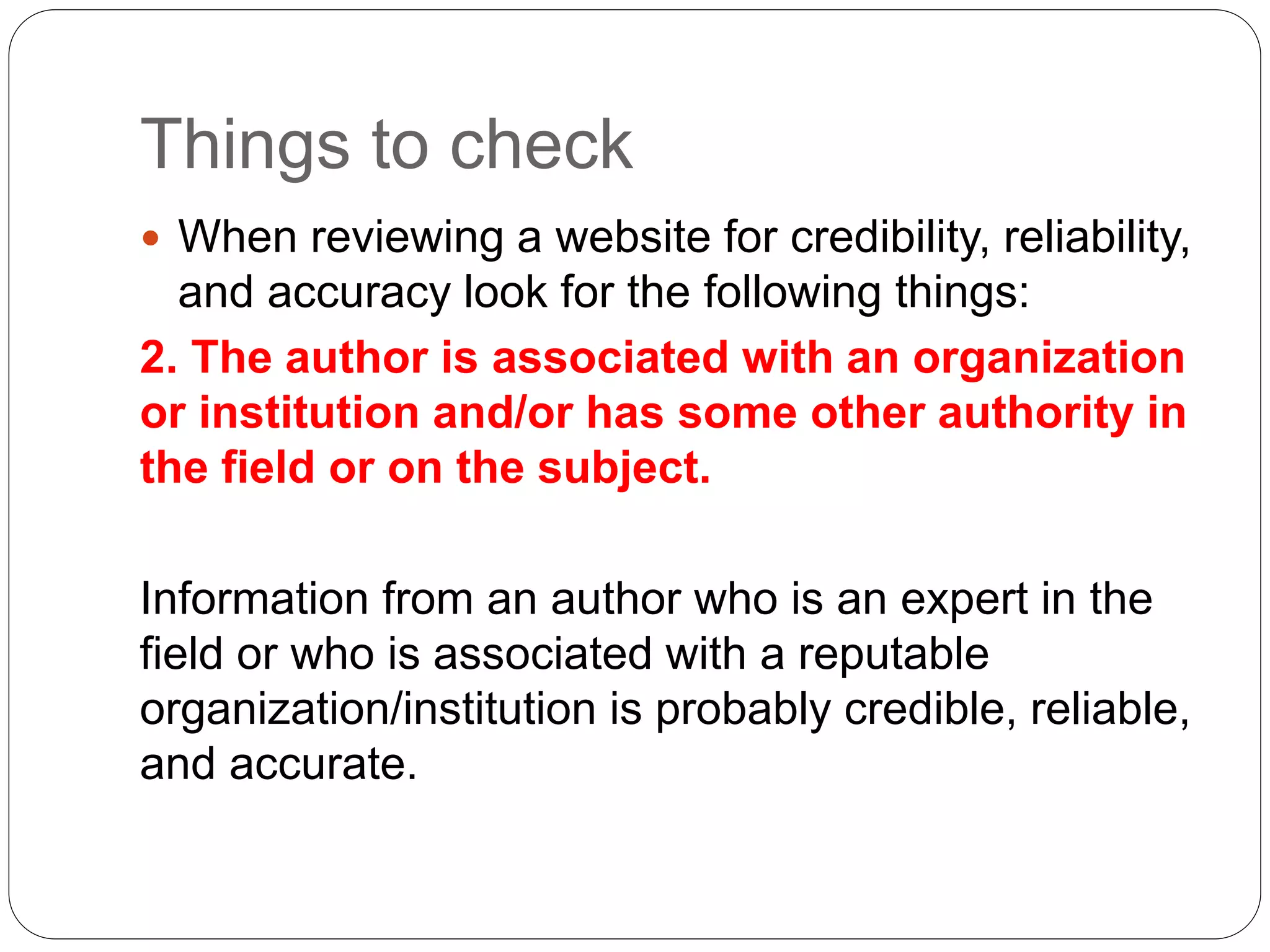 Evaluating internet resources | PPTX
