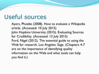 Evaluating Internet Sources | PPT