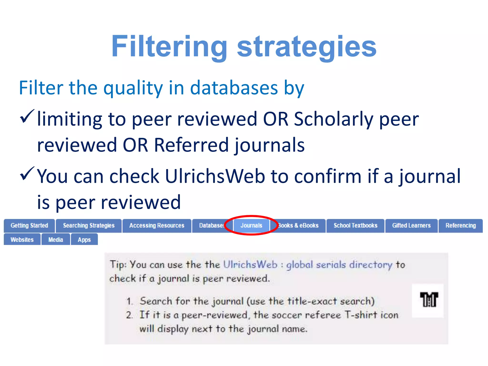 Evaluating journal sources | PPTX