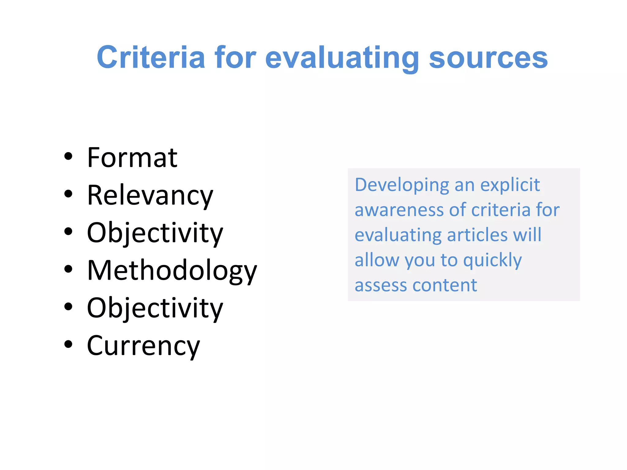 Evaluating journal sources | PPTX