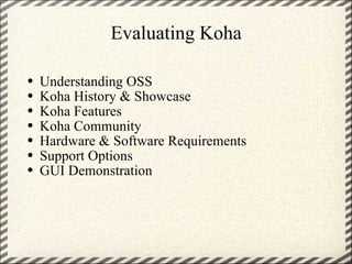 What is OSS and Koha | PPT