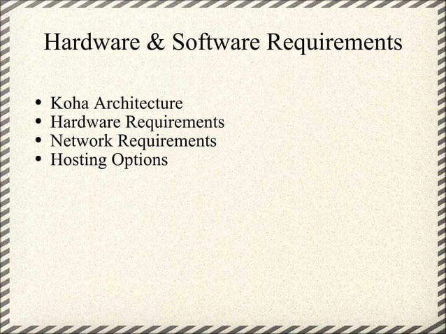 Hardware and Software Requirements for Koha | PPT | Computing | Technology & Computing