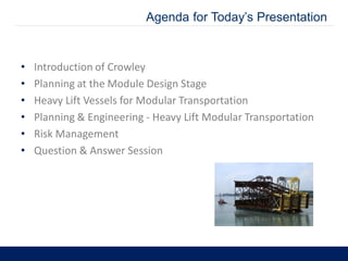 Evaluating logistical challenges of offshore module transportation | PDF