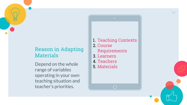 Evaluating and Adapting materials, Technology in ELT | PPTX | Educational Assessment | Education