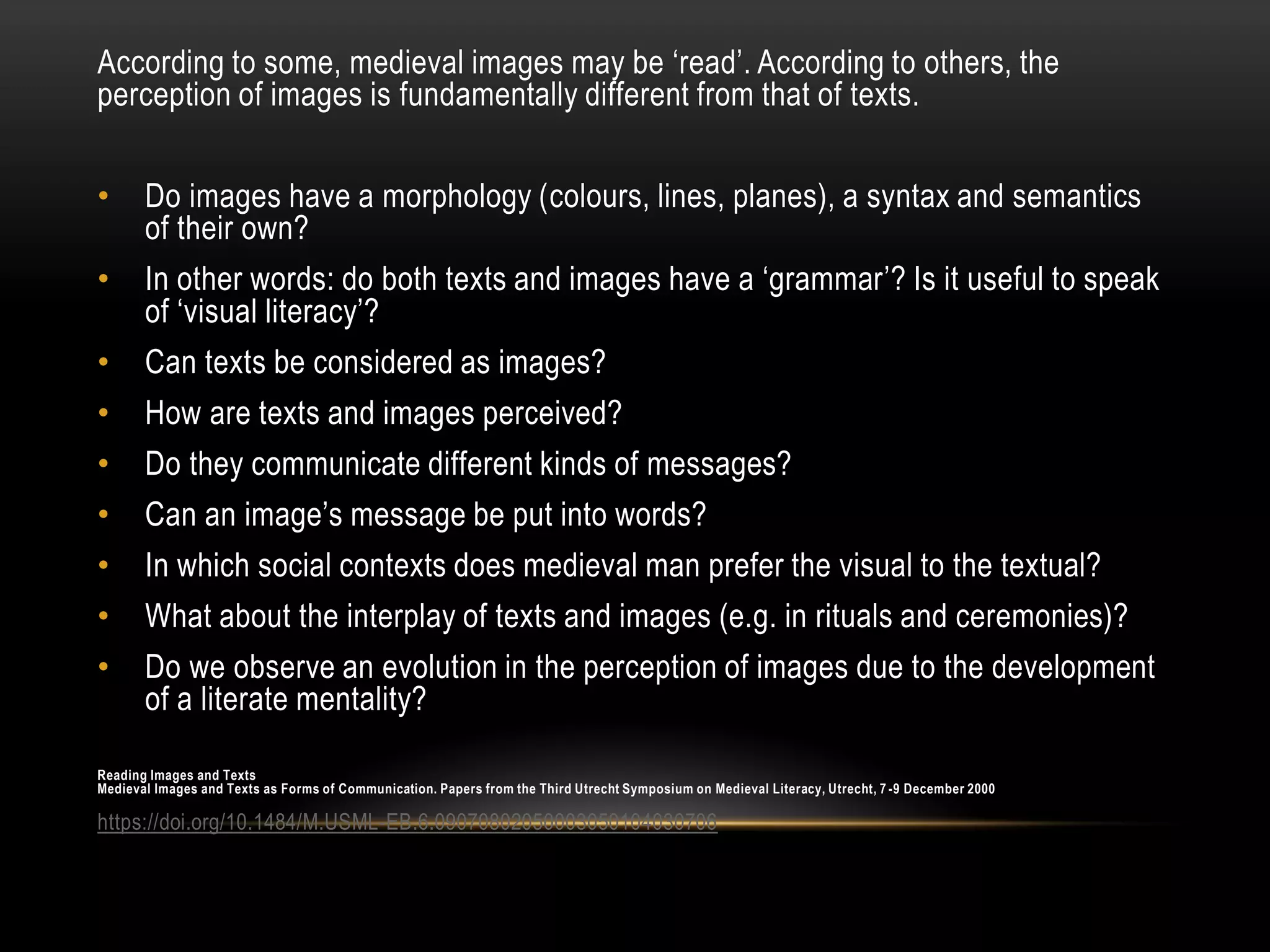 Evaluating messages or images of different types of texts reflecting ...