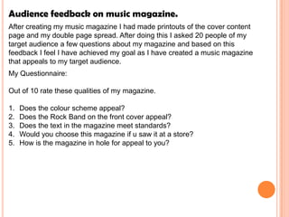 Evaluating my music magazine | PPT