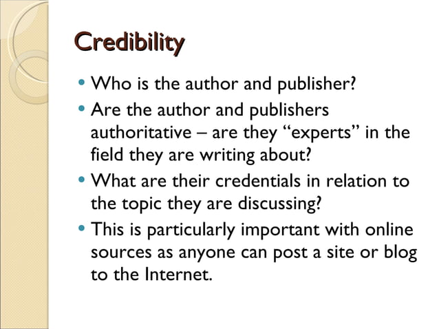 Evaluating Online Sources | PPT
