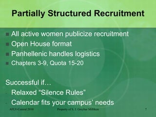 Evaluating Panhellenic Recruitment Options | PPT