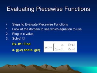 Evaluating Piecewise Functions General Mathematics.ppt