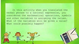 Evaluating Rational Algebraic Expressions | PPTX
