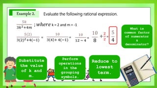 Evaluating Rational Algebraic Expressions 200827042221 (1) | PPT