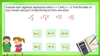 Evaluating Rational Algebraic Expressions 200827042221 (1) | PPTX | Science