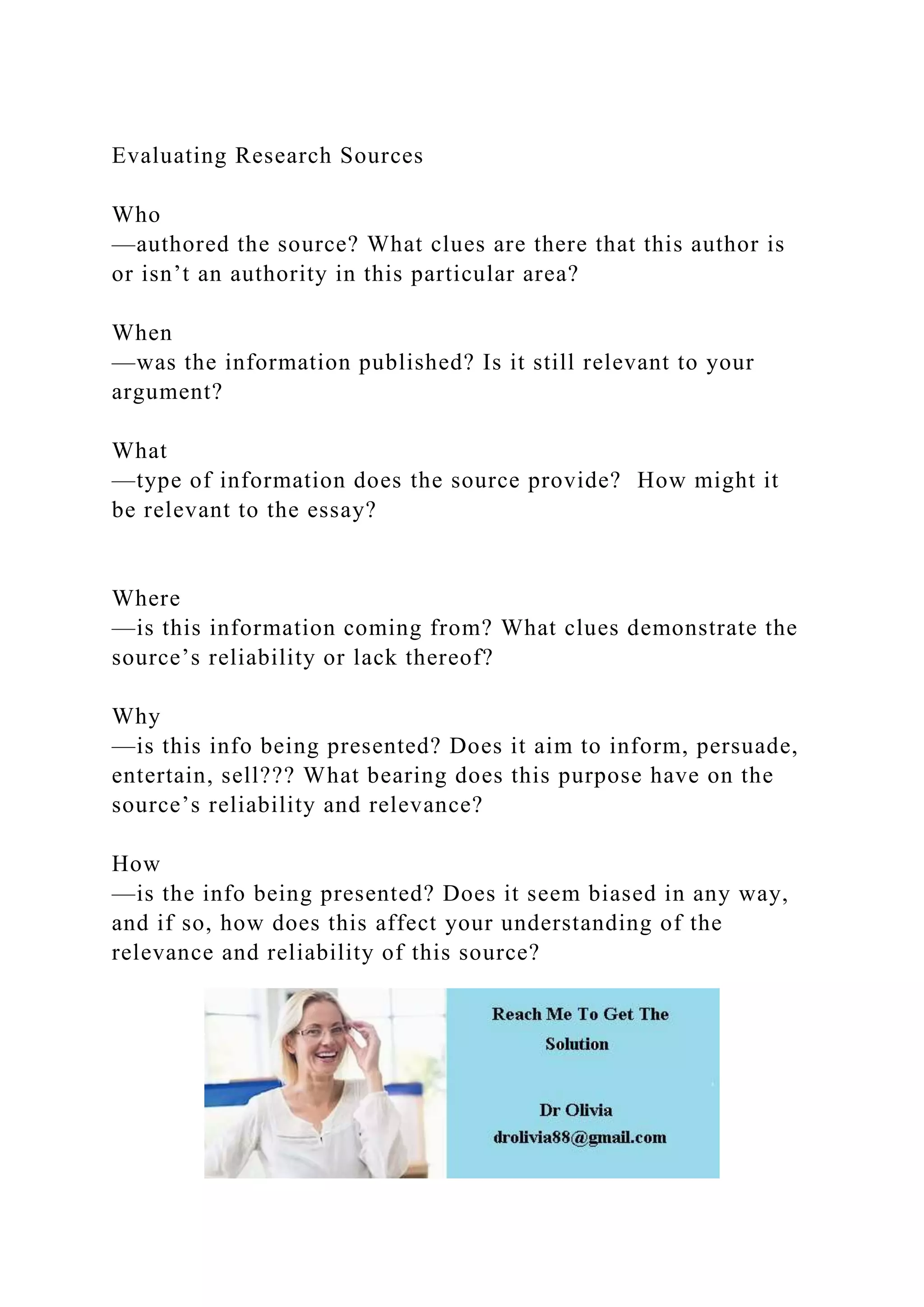 Evaluating Research SourcesWho—authored the source What clues.docx ...