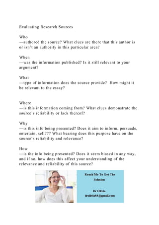 Evaluating Research SourcesWho—authored the source What clues.docx