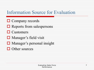 Evaluating Sales formance.ppt