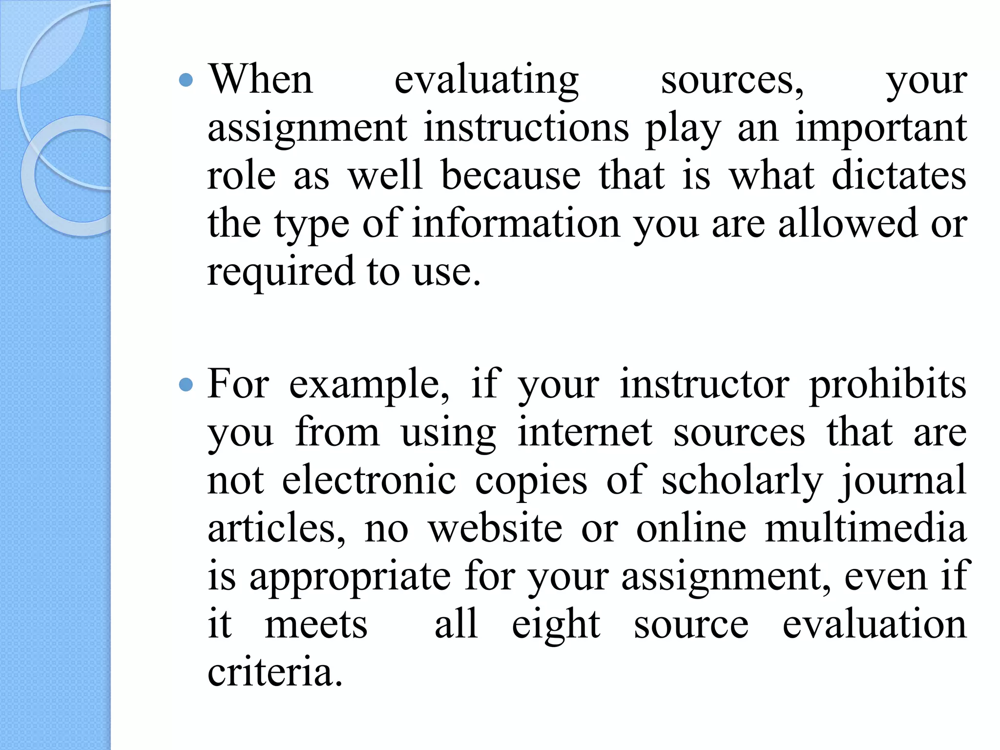 Evaluating sources | PPTX