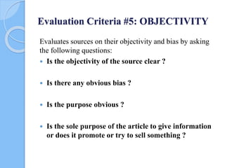Evaluating sources | PPTX