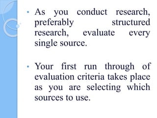 Evaluating sources | PPTX