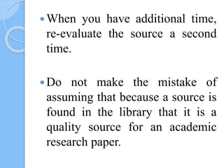 Evaluating sources | PPTX