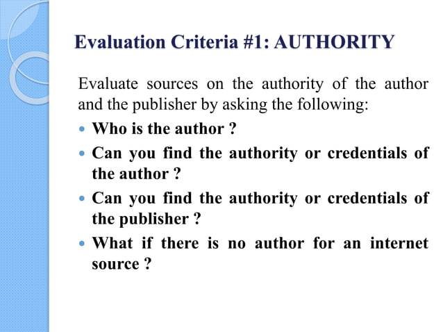 Evaluating sources | PPTX