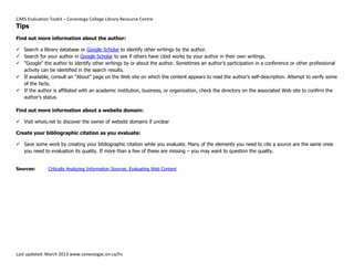 Evaluating Sources Using CARS | PDF