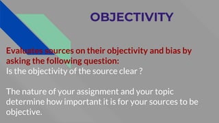 Evaluating sources | PPT