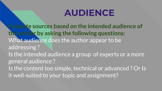 Evaluating sources | PPT